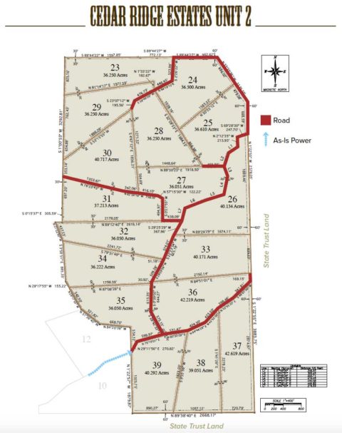 Cedar Ridge Estates Maps - Arizona Land for Sale